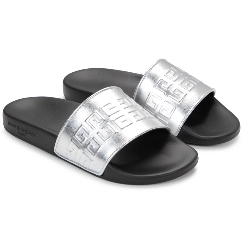 GIVENCHY Metallic leather slides