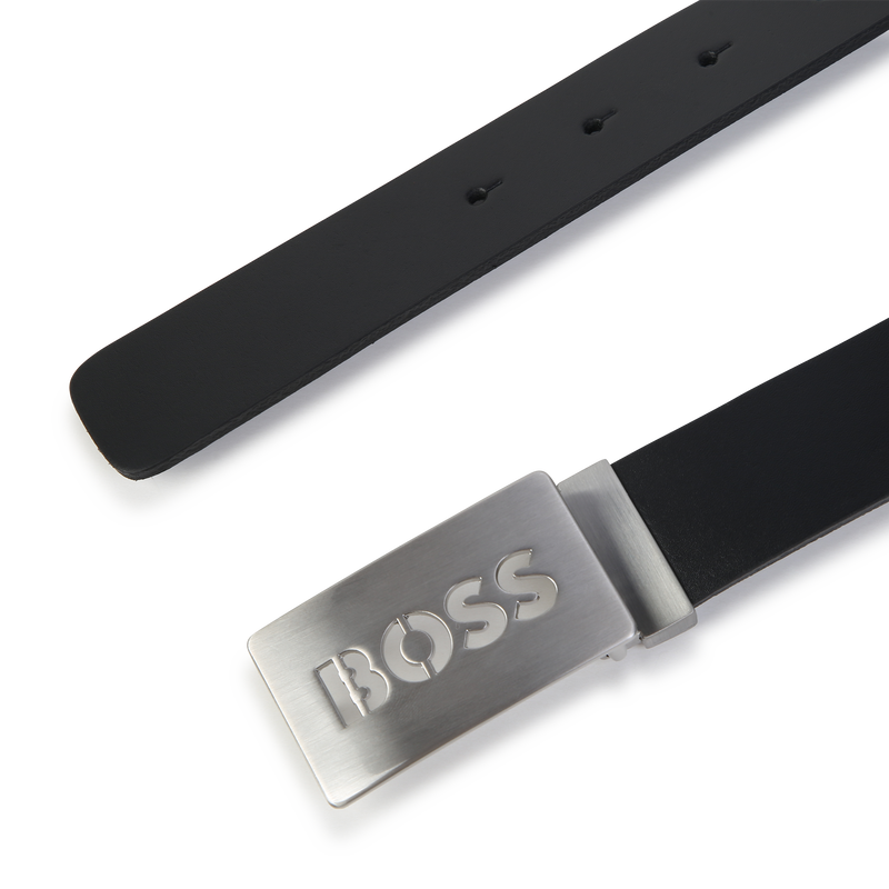 BOSS Metal buckle leather belt
